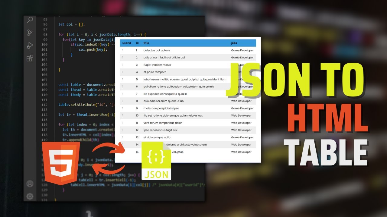 Effortlessly Create Beautiful HTML Tables from JSON Data with this Simple Trick!