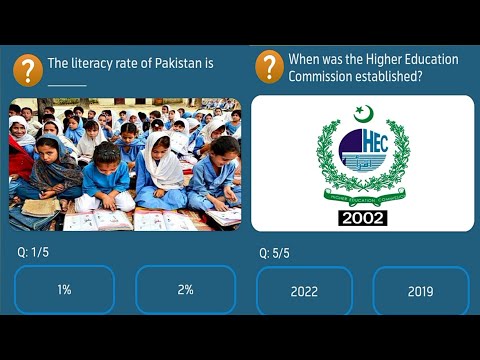 The literacy rate of Pakistan is ___. | When was the Higher Education Commission established?