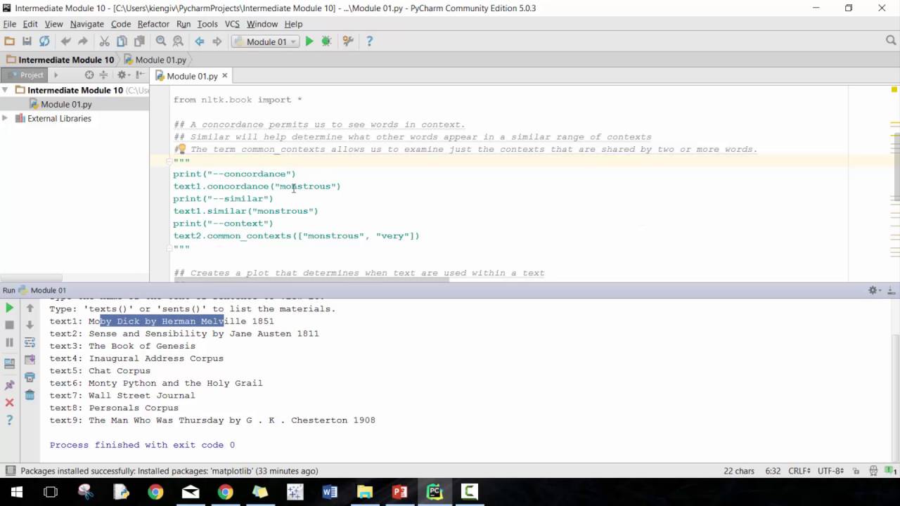 Introduction to Python NLTK Module 01
