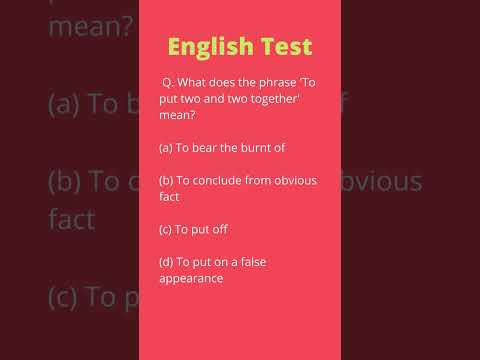 'To put two and two together' mean | English aptitude question test | #shorts #english #test #gk