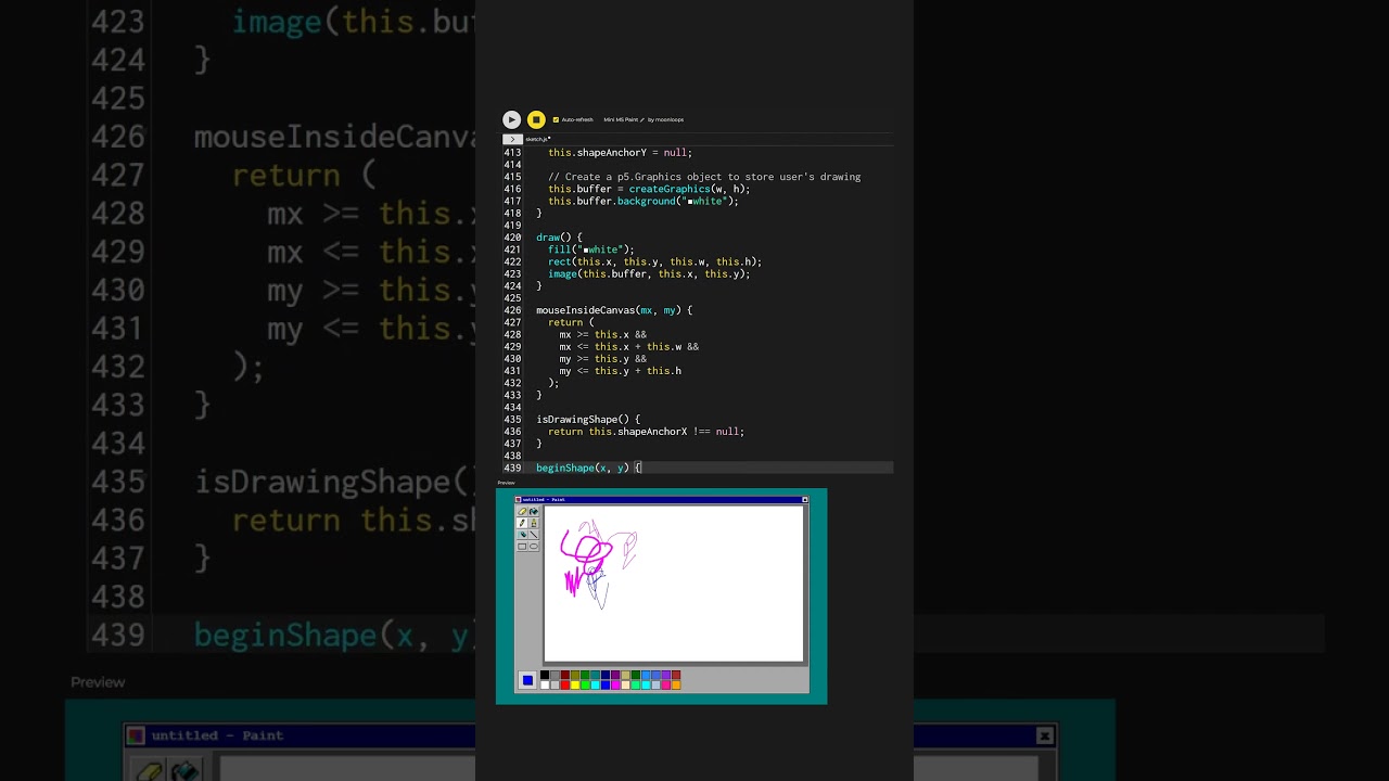 Code MS Paint in JavaScript (Part 20)! #p5js #javascript #codingtutorial #creativecoding #windows95