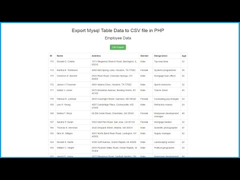 Export Mysql Table Data to CSV file in PHP