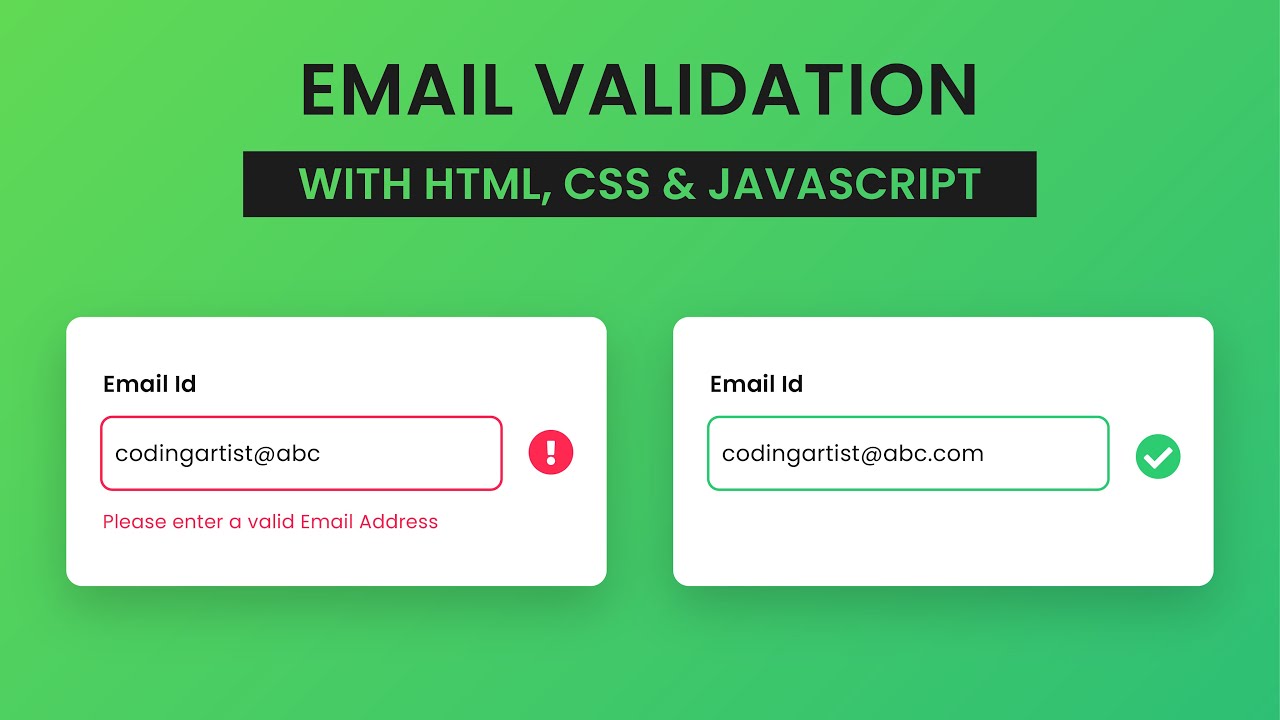 Email validation Using Javascript | With Source Code
