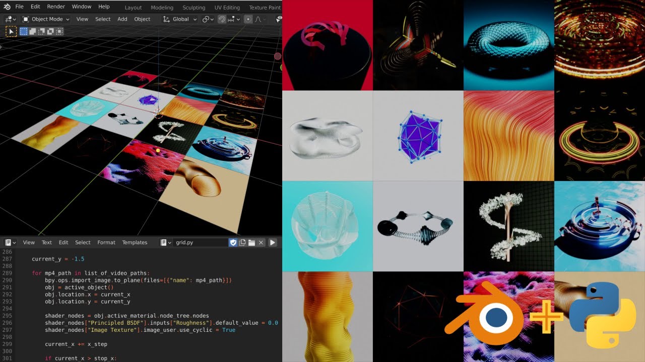 Python for Blender: Scripting a Video Grid