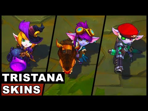 All Tristana Skins Omega Squad Dragon Trainer Bewitching Firefighter Rocket Girl (League of Legends)