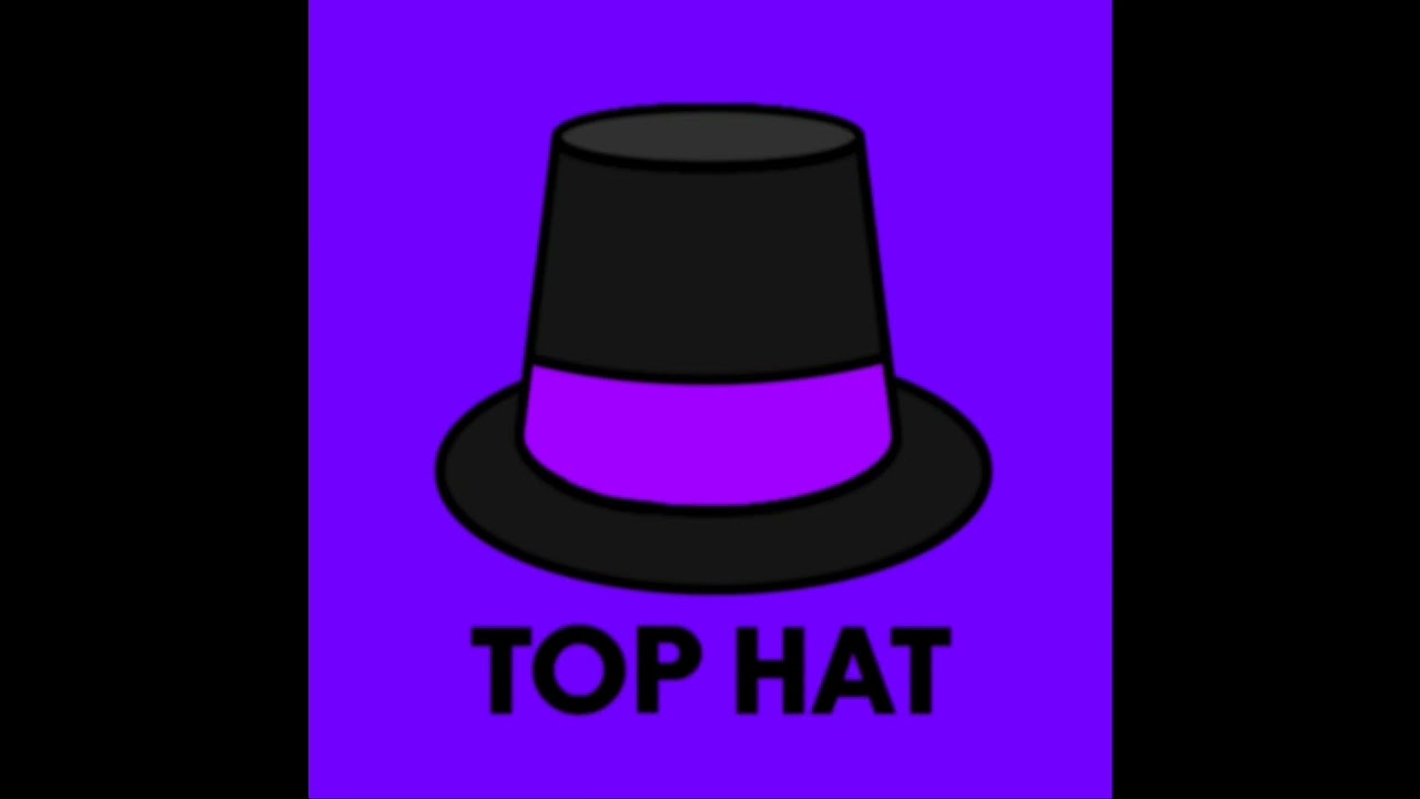 Top Hat Colored Clipart Purple Background Detailed Simplified Cartoon Version