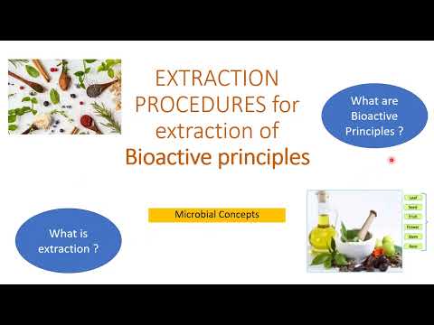Extraction procedures used for extraction of Bioactive principles | MSc MICROBIOLOGY