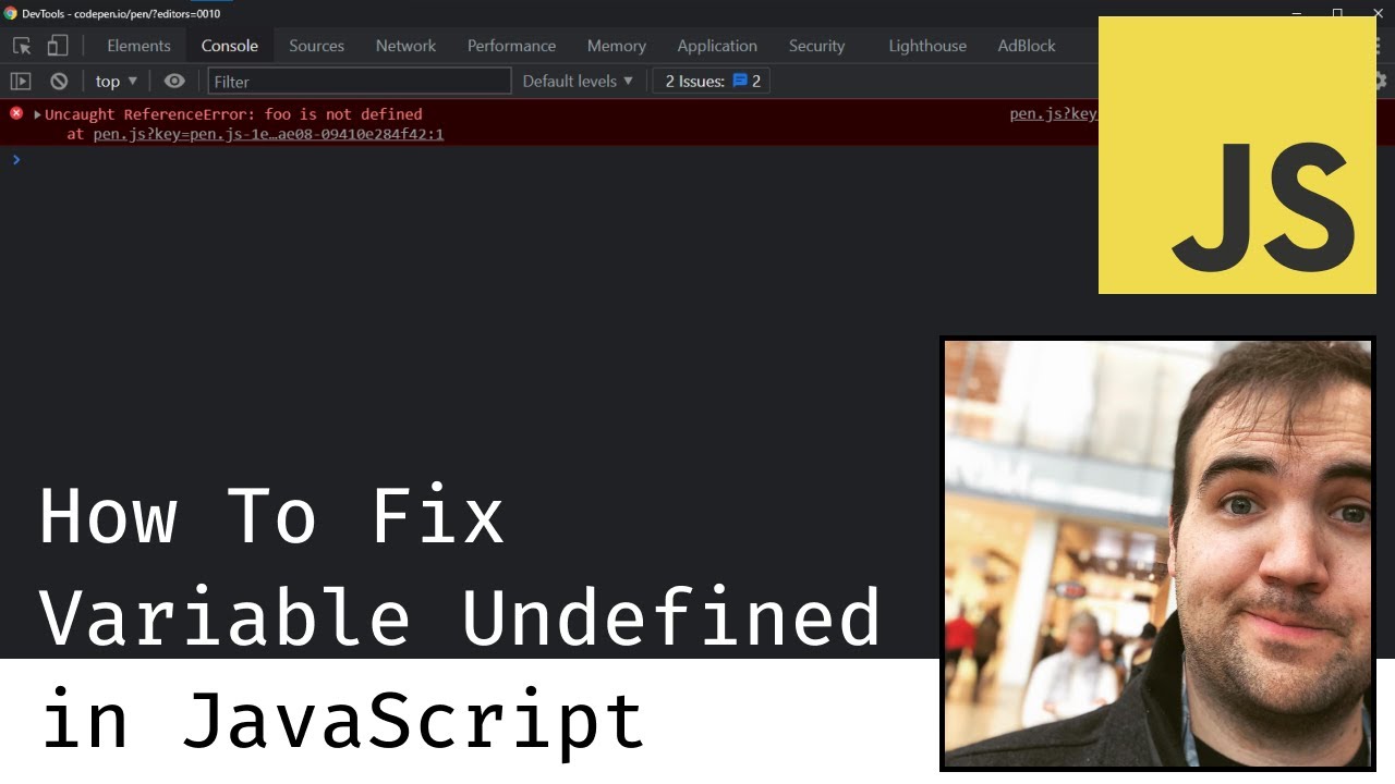 How to fix undefined variable error in JavaScript