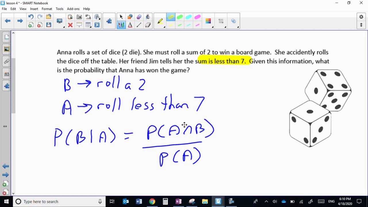 MDM4U - Unit 4, Lesson 4 - Conditional Probability