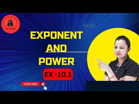 EXPONENT AND POWER CHAPTER -10- EX 10.1-MANJEET SINGH- -MATHS- Video Lecture - Class 8