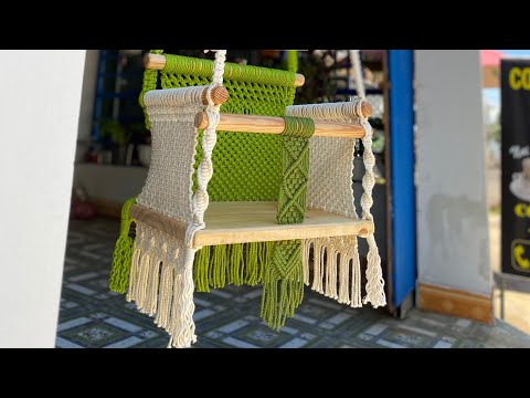 DIY Macramé Baby Swing Chair/ Toddler Hanging Chair @MaiDekor
