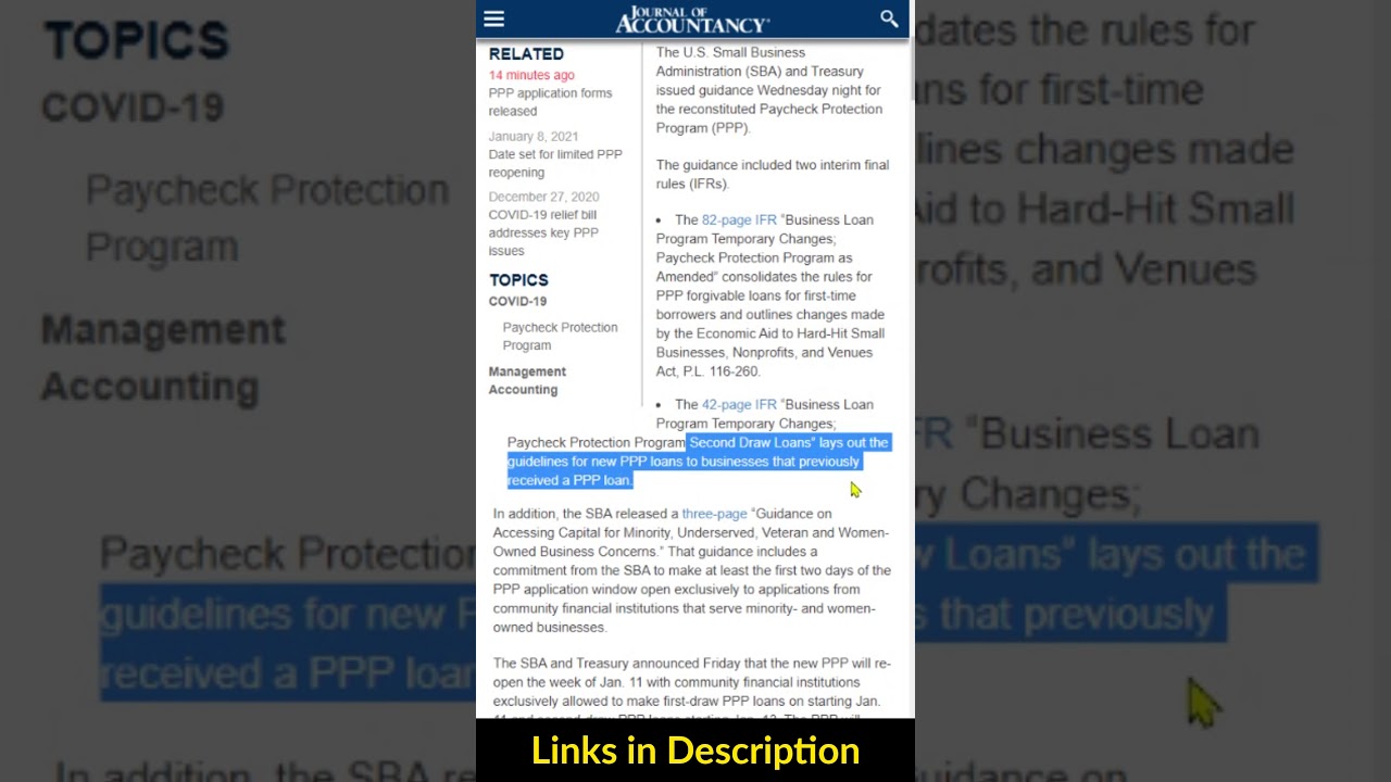 SBA PPP Round 2 Uncovered 👀 Jan. 11 Open Paycheck Protection Program (Watch This First) 🤞 #shorts