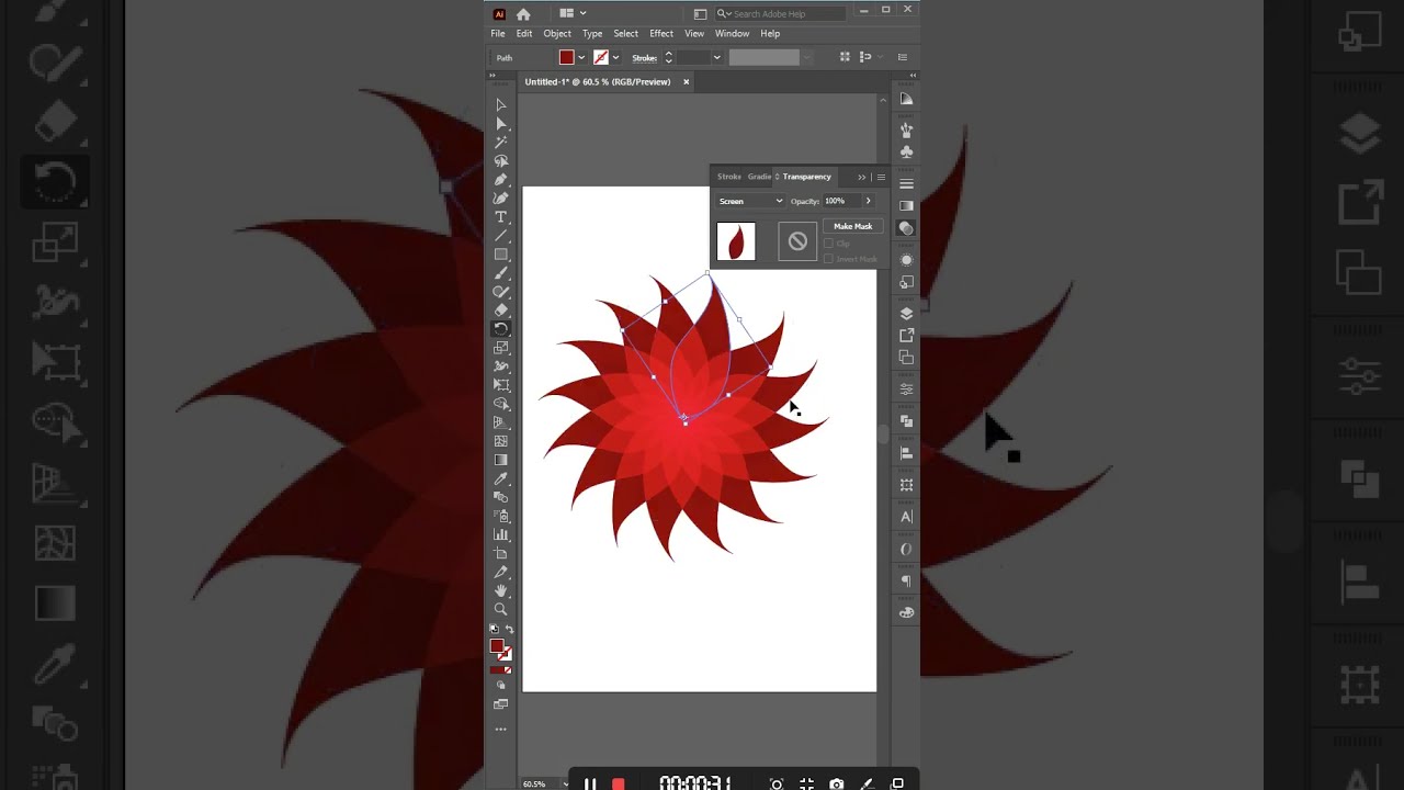Flower Vector Art Adobe Illustrator Tutorial #shorts