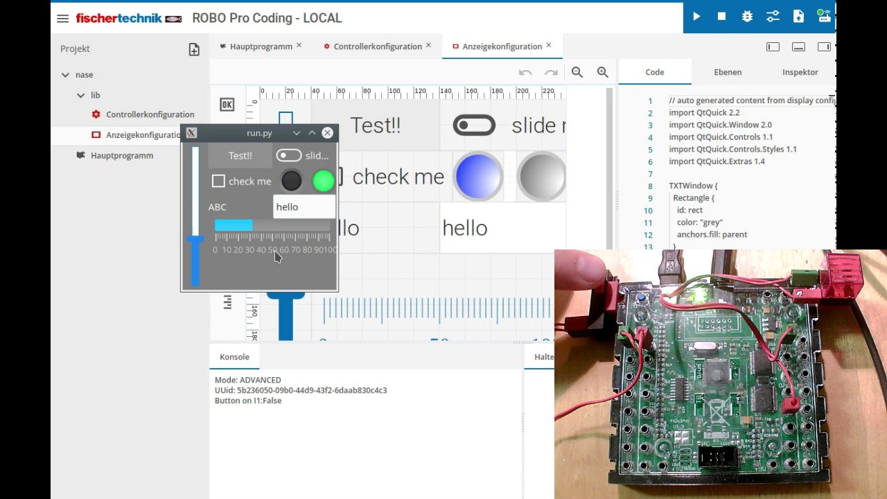 ROBO Pro Coding controls ftDuino