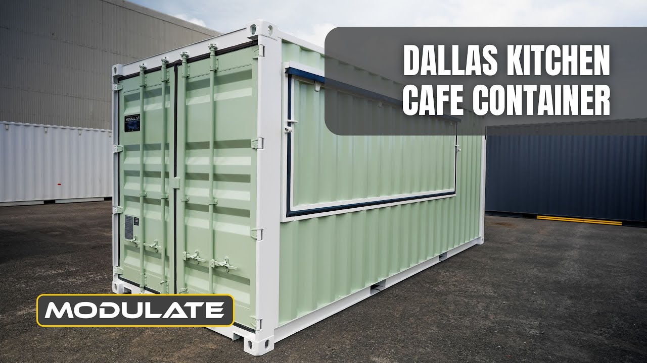20ft Custom Cafe Shipping Container - With Electric Actuator Awnings and Ready to be Fitted Out
