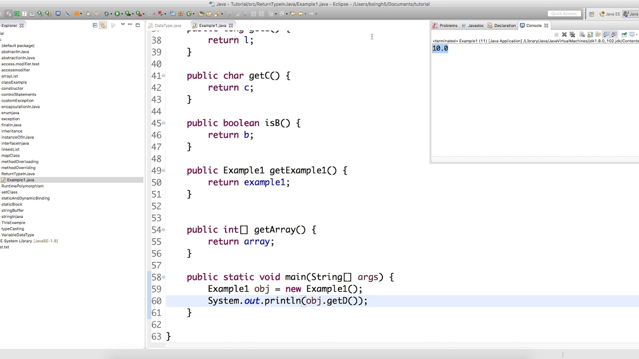 Return Type In Java Video-19