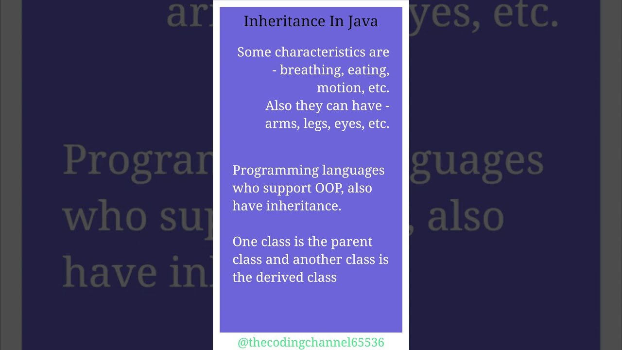 Simple Explanation of Inheritance | Java Programming Language | #shortsvideo #shortsfeed #coding