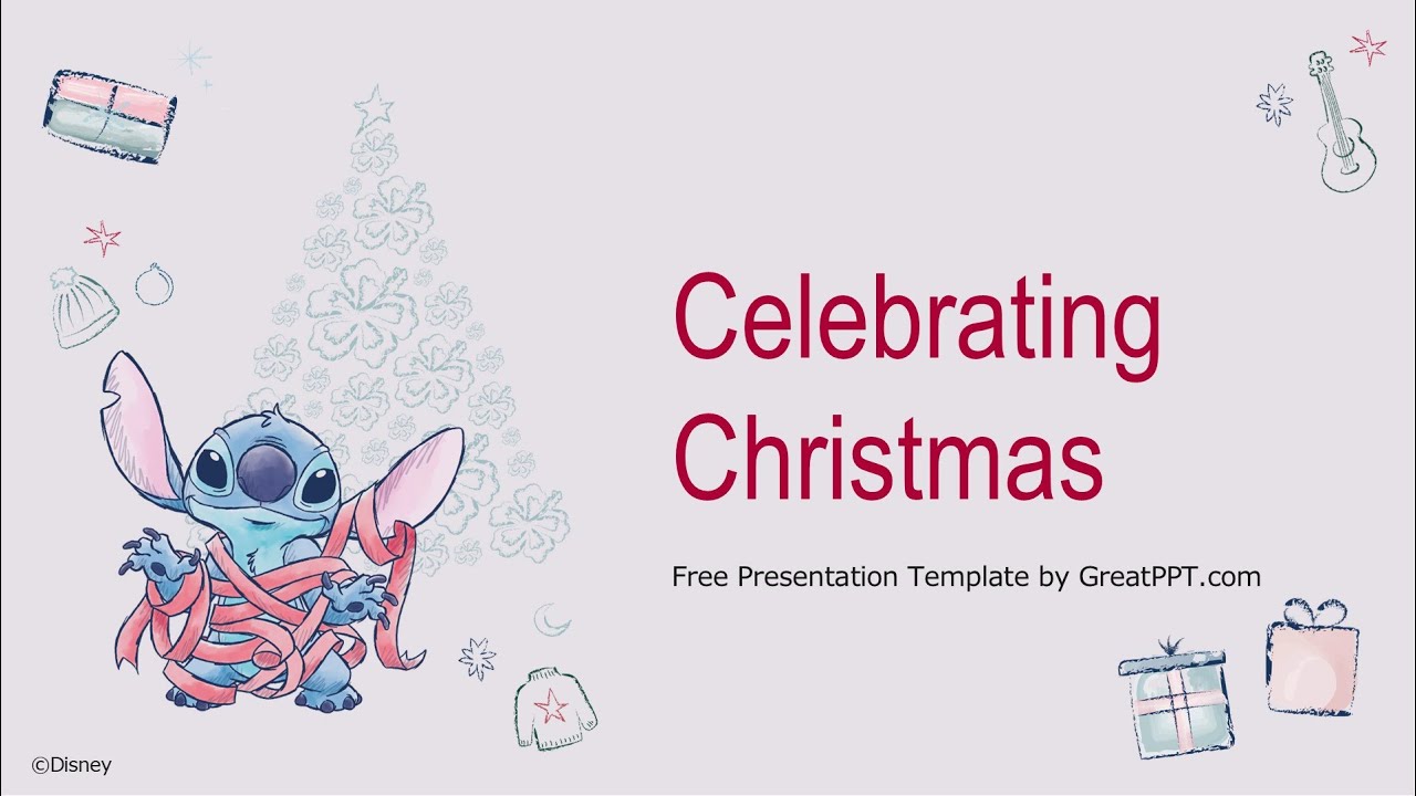 Free Stitch Christmas PowerPoint Template | Google Slides Theme by GreatPPT