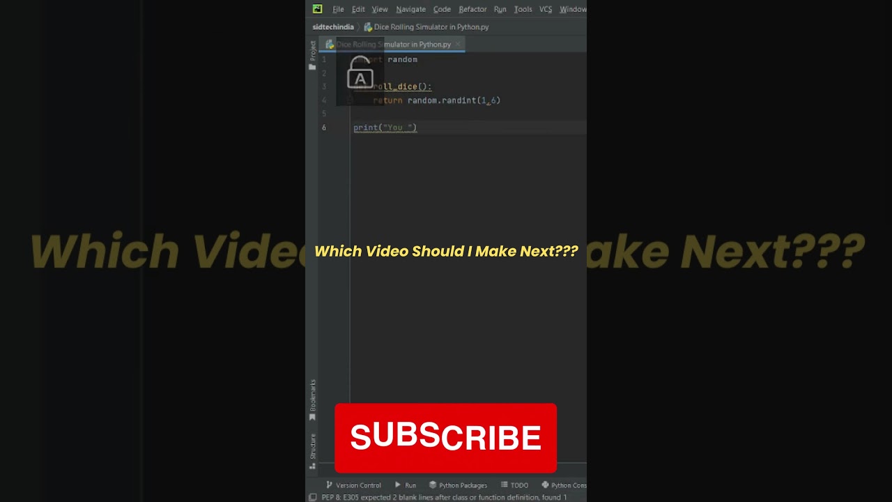 Dice Rolling Simulator In Python Trick #dice #python #coding #programming