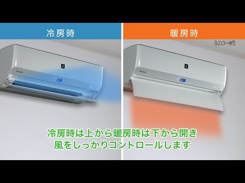「上下両開きロングパネル気流制御」紹介動画/エアコン:シャープ