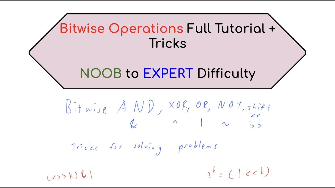 Bitwise Operations for Competitive Programming | Topic Stream 8