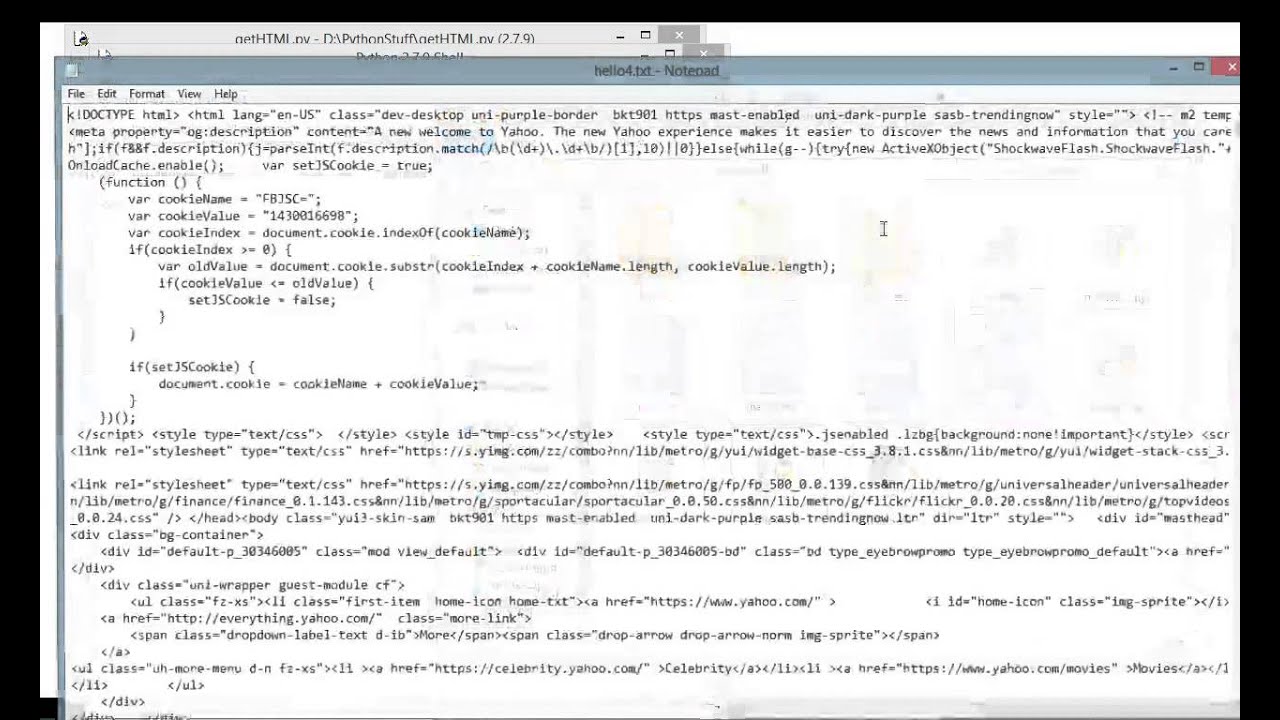 CS 341 Final Project - Python Basics and HTML Extraction
