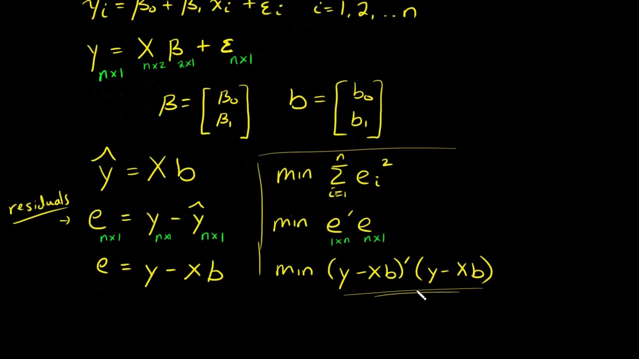 Least Square Estimators Development using Matrices
