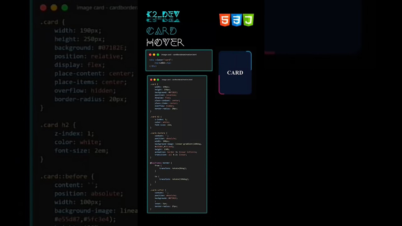 Card hover effect using HTML, CSS and JavaScript #css #javascript #html #frontend #webdesign #coding