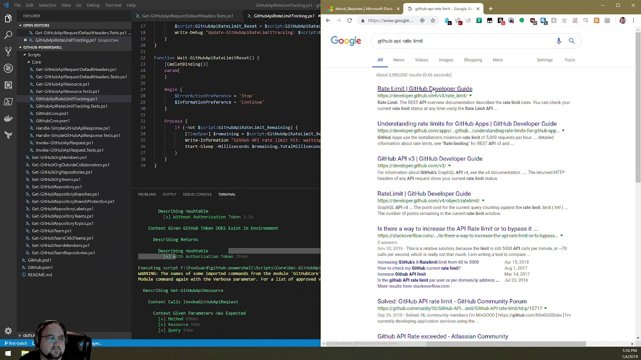 Coding -- GitHub API Client in PowerShell