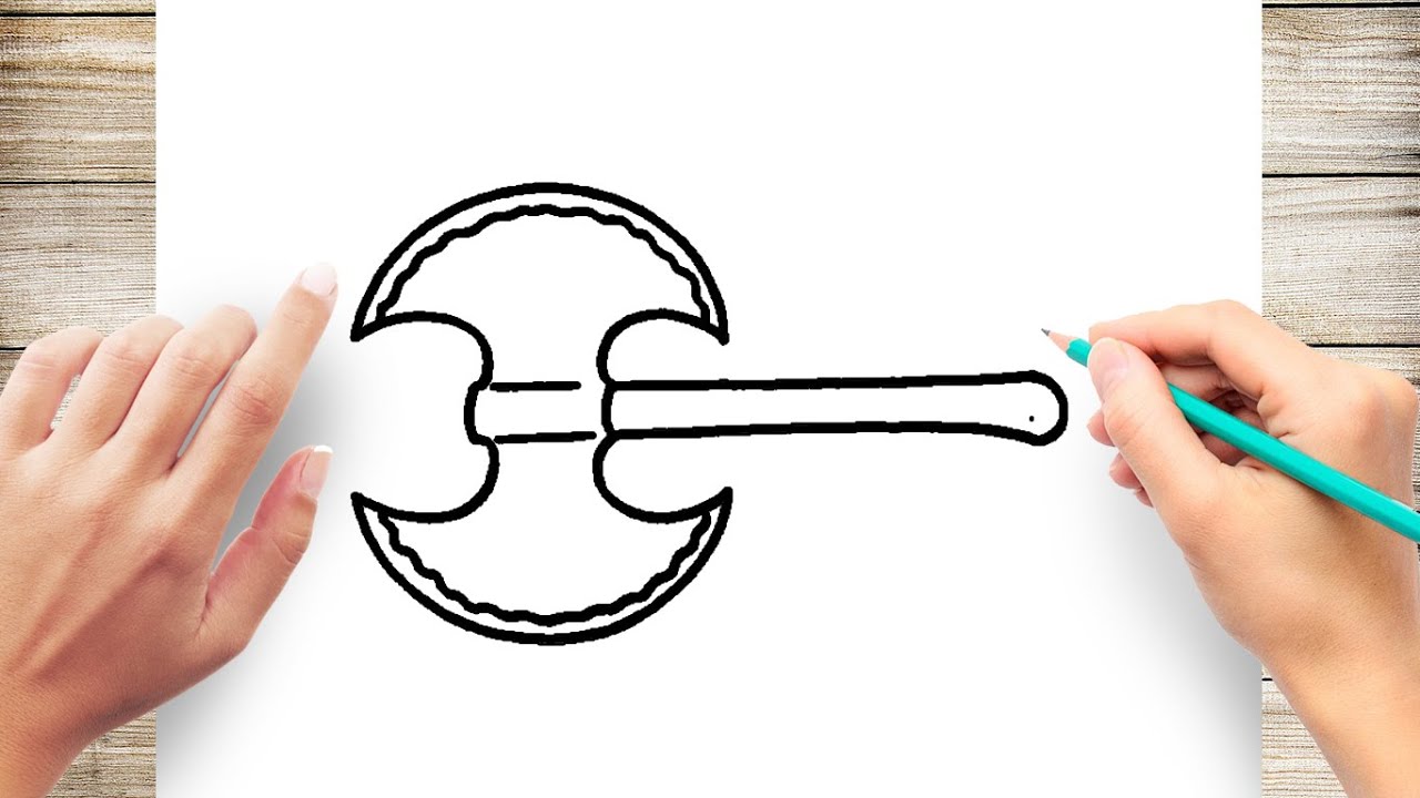 How to Draw Double Axe Easy