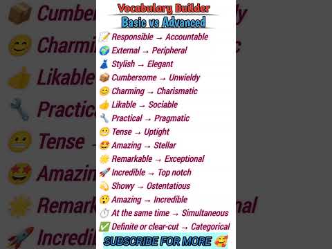 Vocabulary Builder | Basic Vs Advance Vocabulary #english #shorts