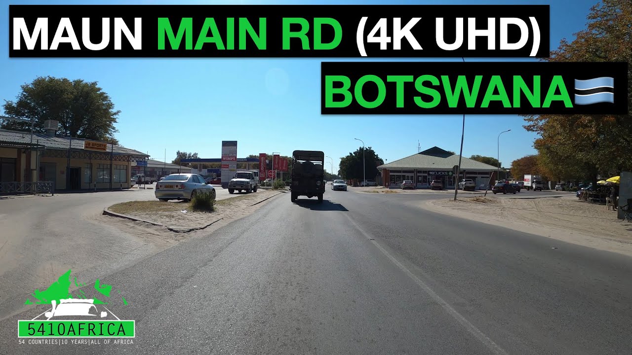 Maun (4K) in Botswana🇧🇼  the Main Rd  | bonnet cam