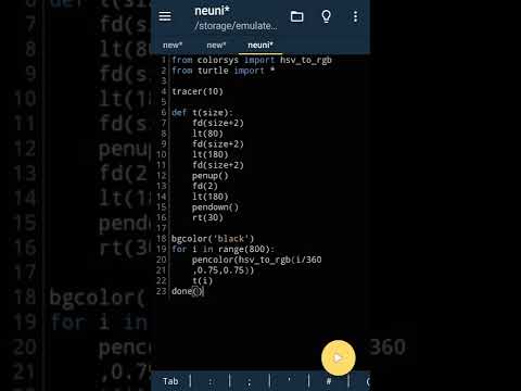 make a colorful design with Python #py3 #pydroid3 #python