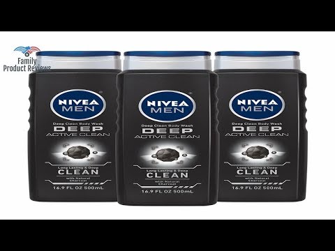 NIVEA Men DEEP Active Clean Body Wash - 8-hour Fresh Scent with Natural Charcoal - 16.9 fl. oz. Bott