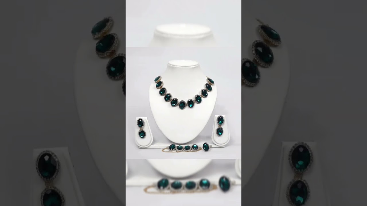 Green colour necklace set🥰 #shorts #trending #instagram #viral #subscribe #reels #jwellery #telugu