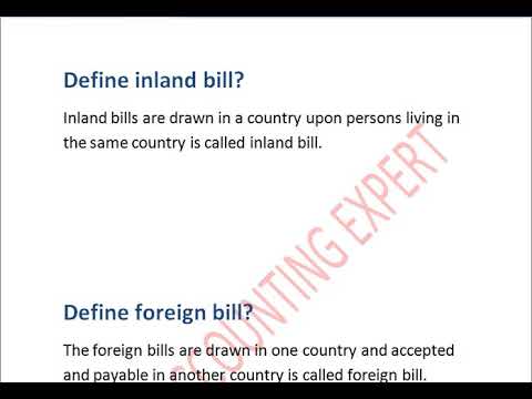 Define inland bill? Define foreign bill?#Saad accounting expert#inland bill#foreign bill