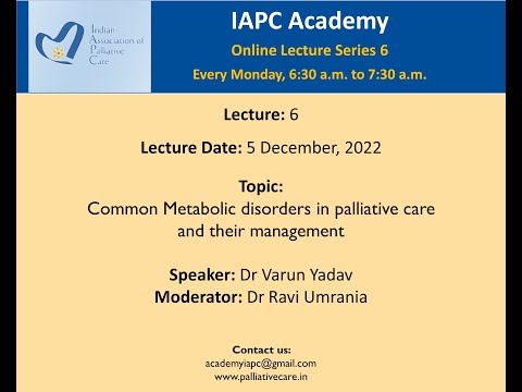 IAPC Academy Lecture: 'Common metabolic disorders in PC & their management', Dr Varun and Dr Ravi