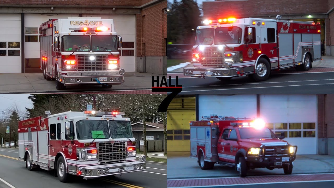 Delta Fire & Emergency Services - *NEW* Engine 3, Squad 3, & Rescue 4 Responding
