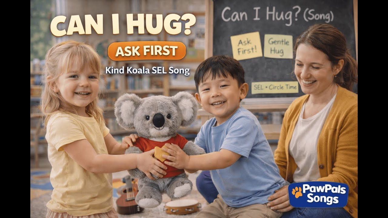 Ask First, Then Hug! 🐨 | Kind Koala SEL Song for Toddlers & Preschoolers | Kids Sing-Along