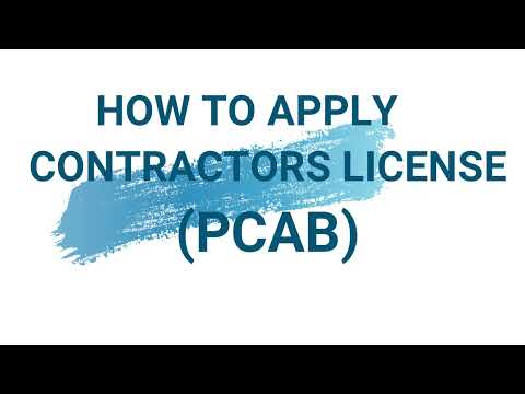 How to Apply PCAB/Contractors License