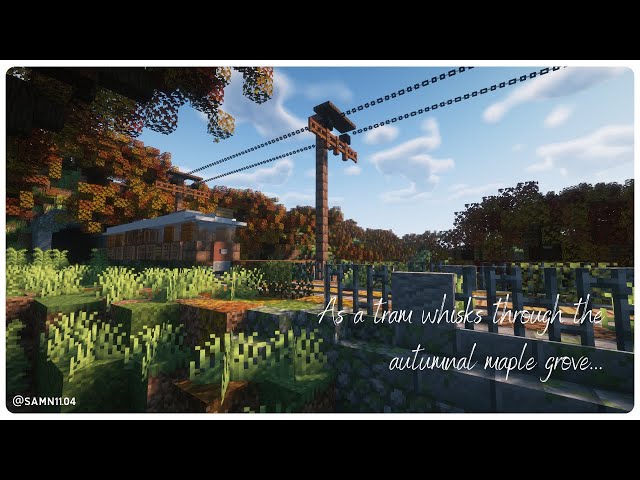 🍁🍃As a tram whisks through the autumnal maple grove... Minecraft Map