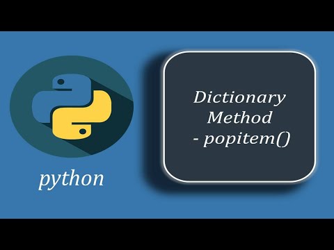 Python Dictionary Method - popitem()