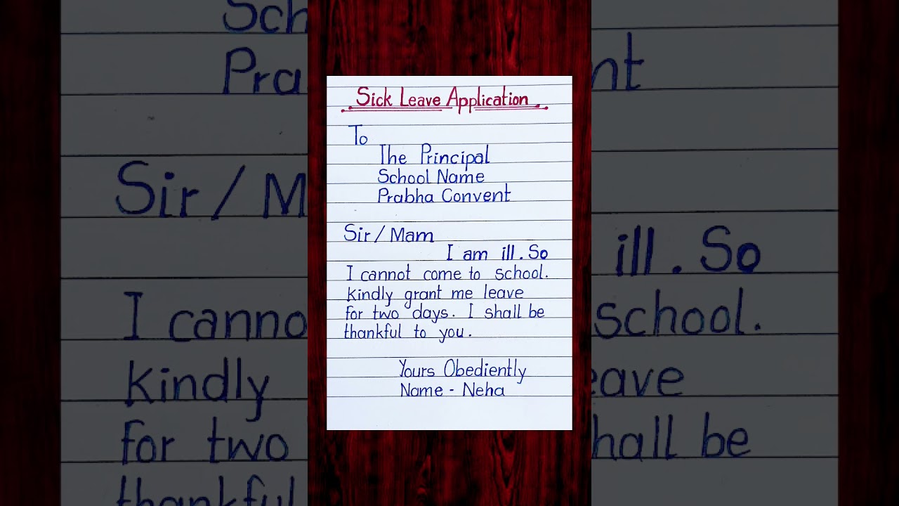 Application For Sick Leave/Application For Sick Leave/ #shorts #application #shortvideo #shortsvideo