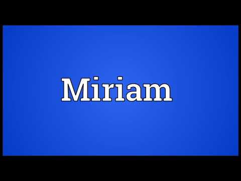 Miriam Meaning