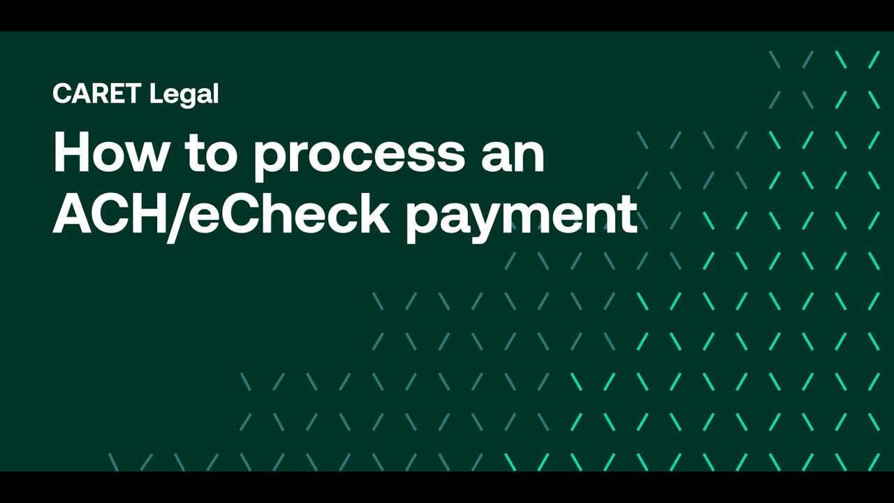 How to process an ACH/eCheck payment
