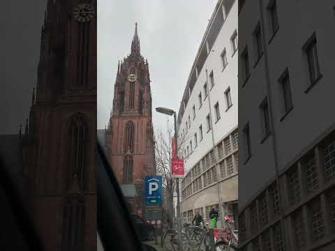 Entering the parking lot in the middle of the old downtown in Frankfurt Germany 🇩🇪😃