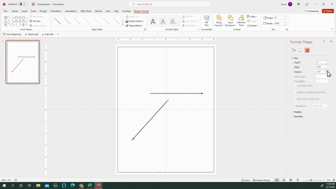 Creating Angles with a Precise Measure in PowerPoint