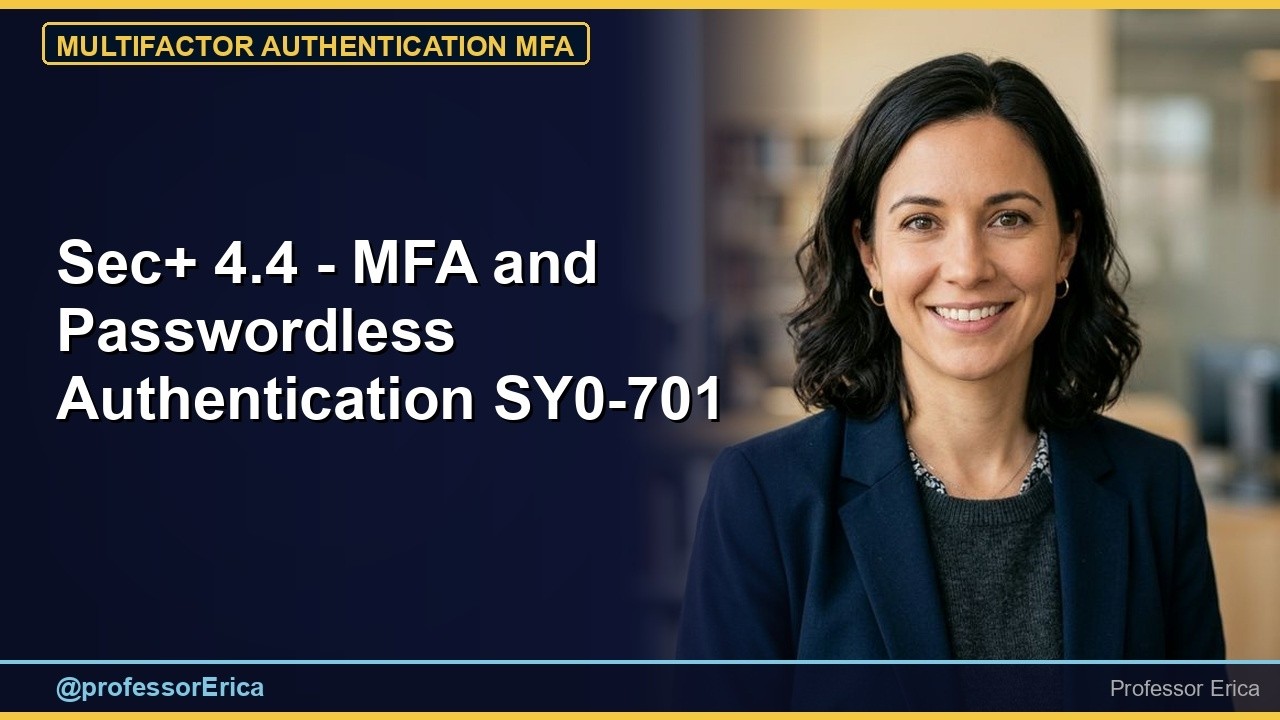 Sec+ 4.4 - MFA and Passwordless Authentication SY0-701