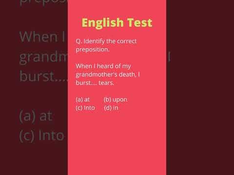 When I heard of my grandmother's death, | English test | #shorts #english #test #gk