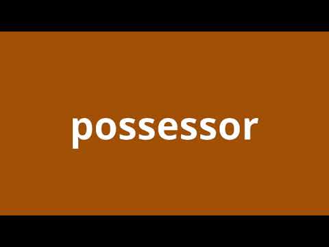 what is the meaning of possessor.